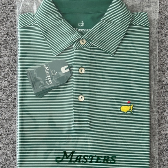 Masters Tech | Shirts | 224 Masters Tech Green Stripped Polo Nwt | Poshmark